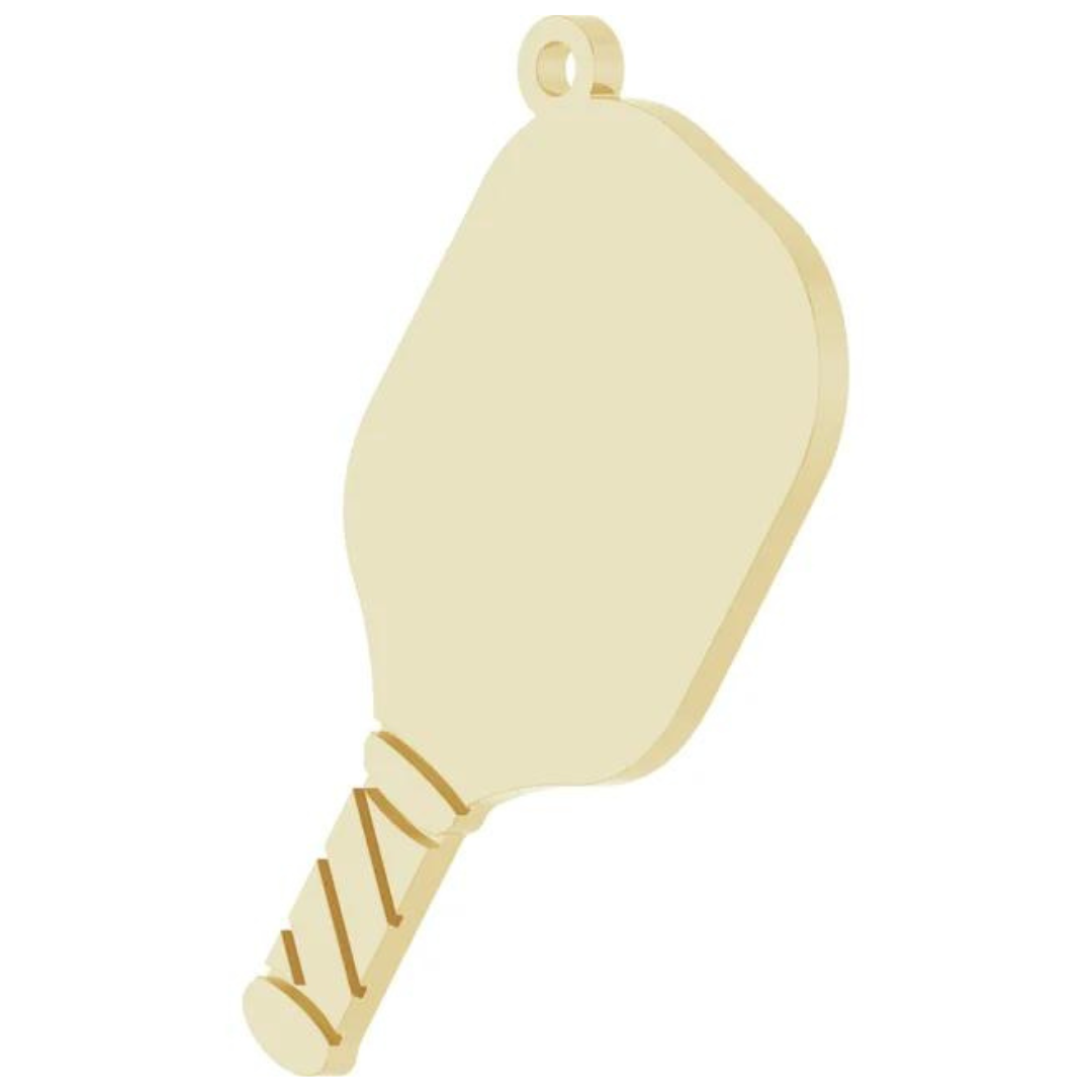 Gold Pickleball Paddle Charm - Carter's Collective Fine Jewelry